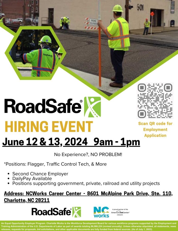 RoadSafe Hiring Event - Charlotte Works